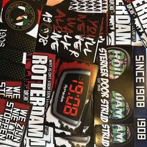 100 X Feyenoord Rotterdam Stickers - Geïnspireerd Door Vlagg Sjaal ...