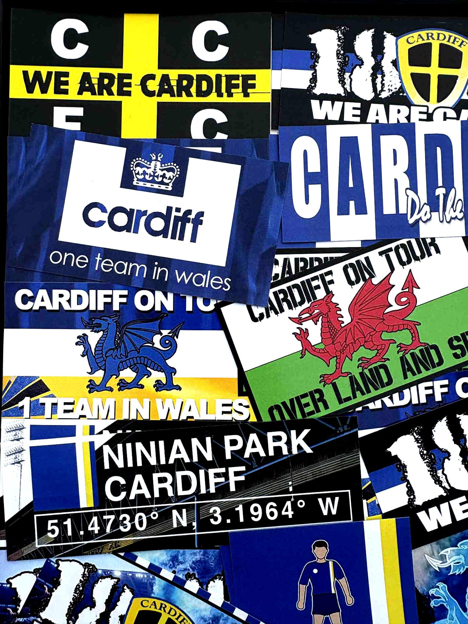 100 X Cardiff City Stickers - Based on Fans Wales Welsh CCFC Poster ...