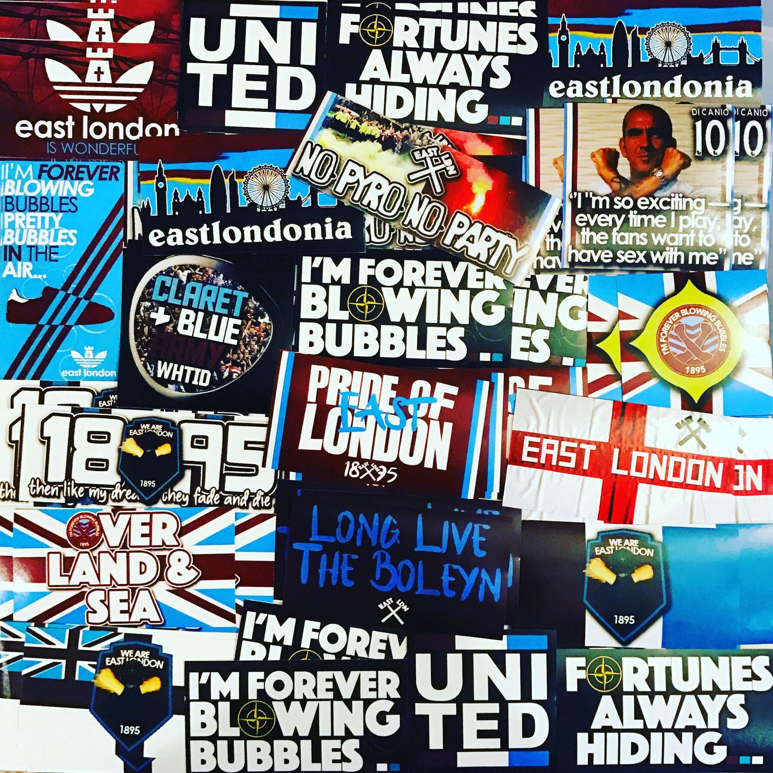 100 X West Ham Stickers Based on ICF Programme Upton Park - Etsy UK