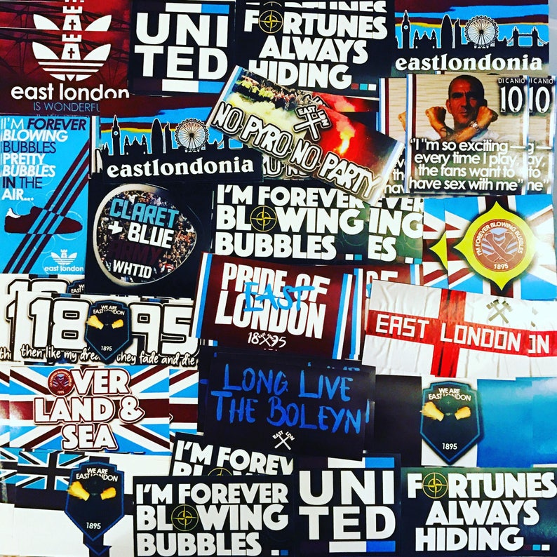 100 X West Ham Stickers Based on ICF Programme Upton Park - Etsy UK