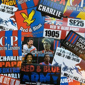100 X Crystal Palace Stickers - Based on Poster Shirt CPFC Pin Badge ...