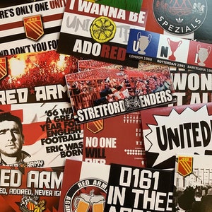 100 X Man United Stickers - Based on Programme Badge Poster Scarf ...