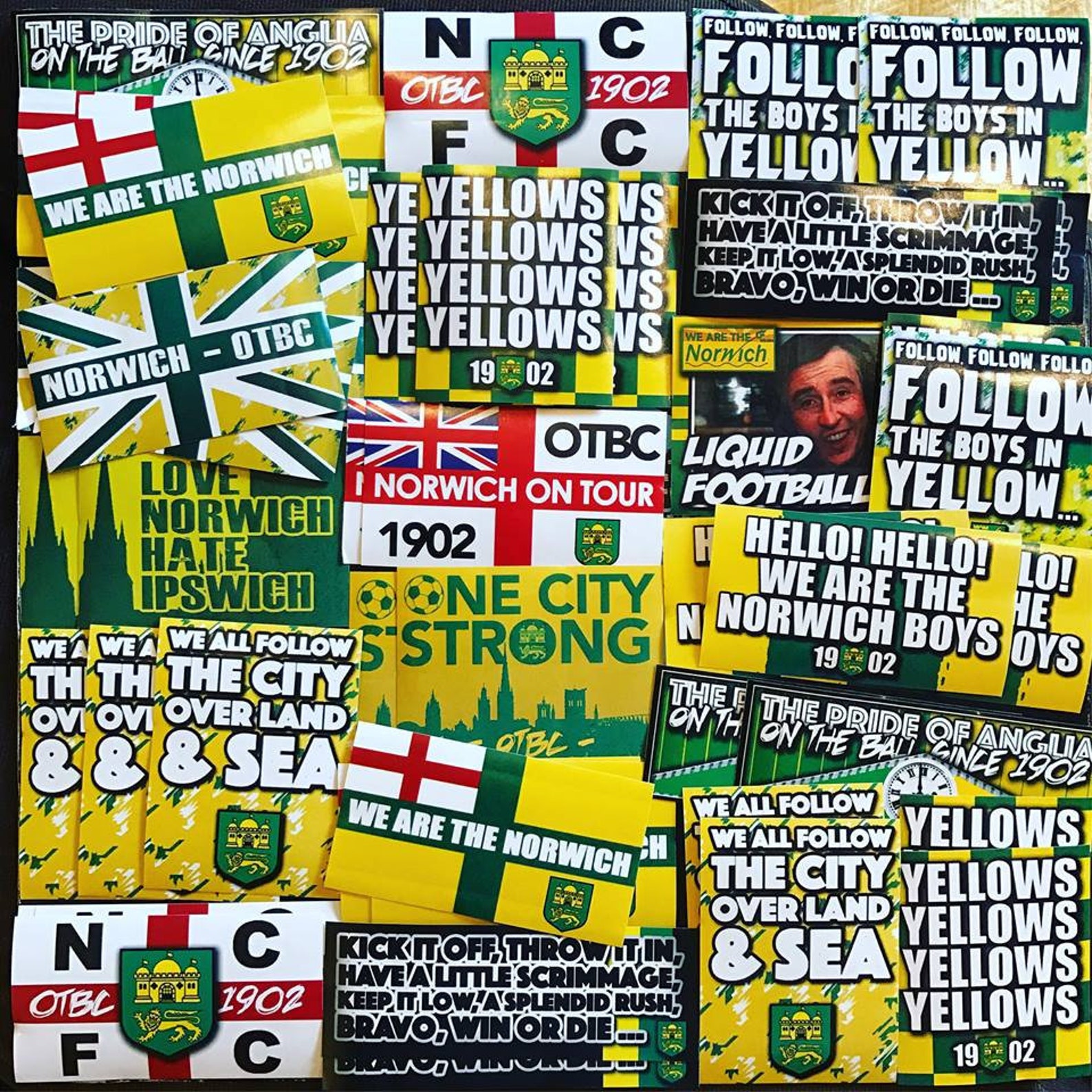 100 X Norwich City Stickers Based on Poster Shirt Scarf Pin - Etsy