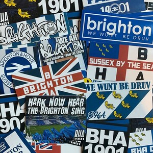 100 X Brighton & Hove Albion Stickers - Based on Poster Shirt Scarf Pin ...