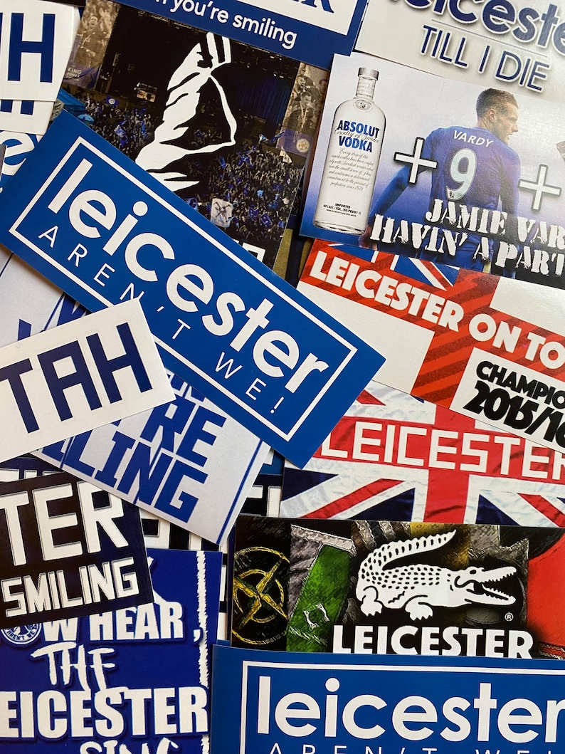100 X Leicester City Stickers LCFC Foxes Based on Ultras Poster Badge ...