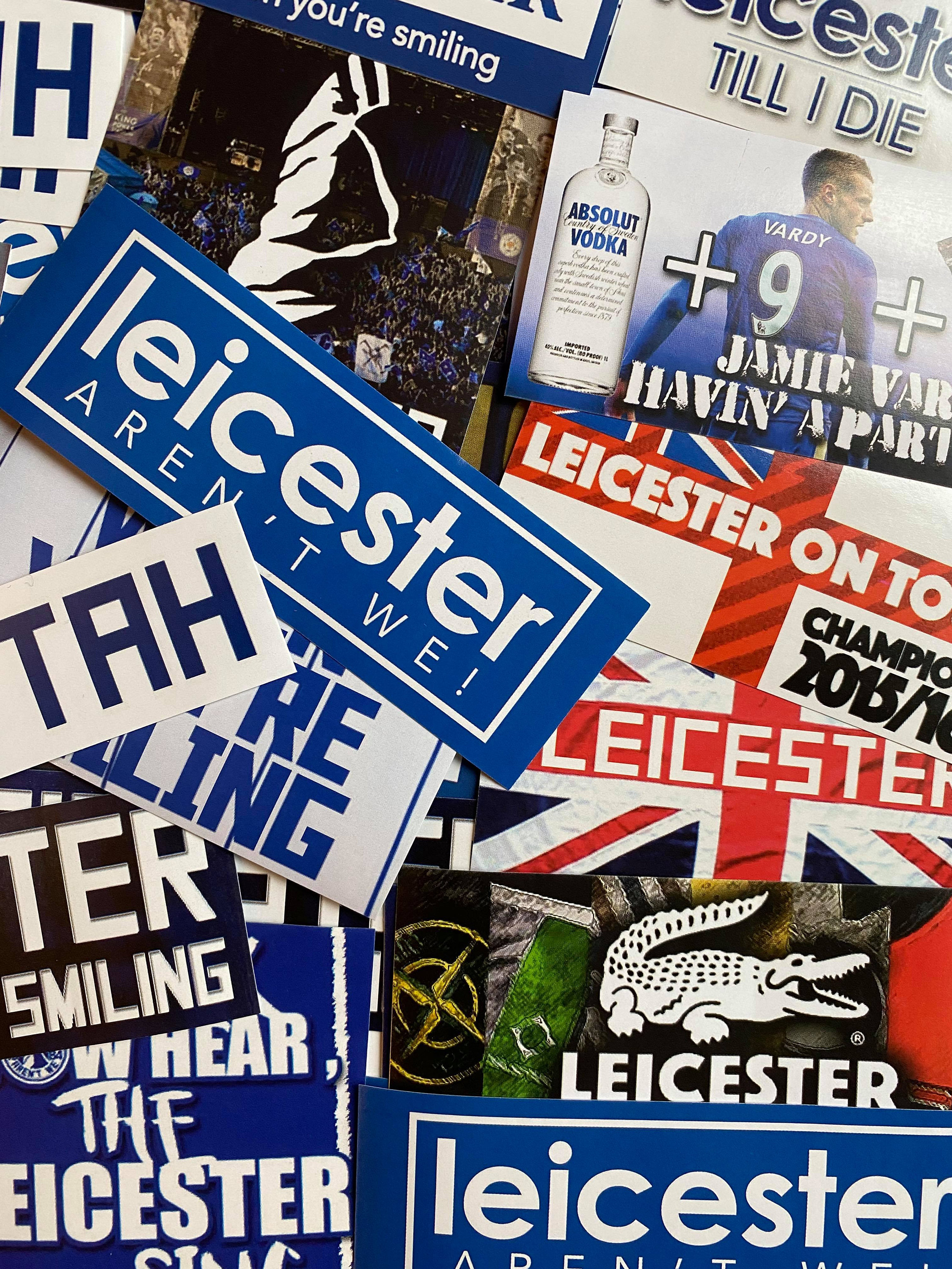 100 X Leicester City Stickers LCFC Foxes Based on Ultras Poster Badge ...
