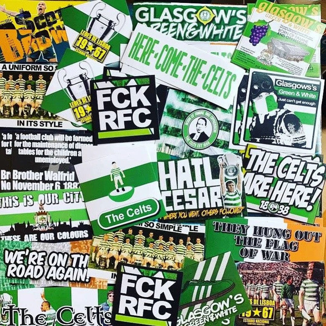 100 X Celtic Stickers - Based on Celts Flags Scarf Shirt Badge Ultras ...