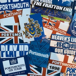 100 X Portsmouth Stickers - Based on Poster Shirt Scarf Pin Badge ...