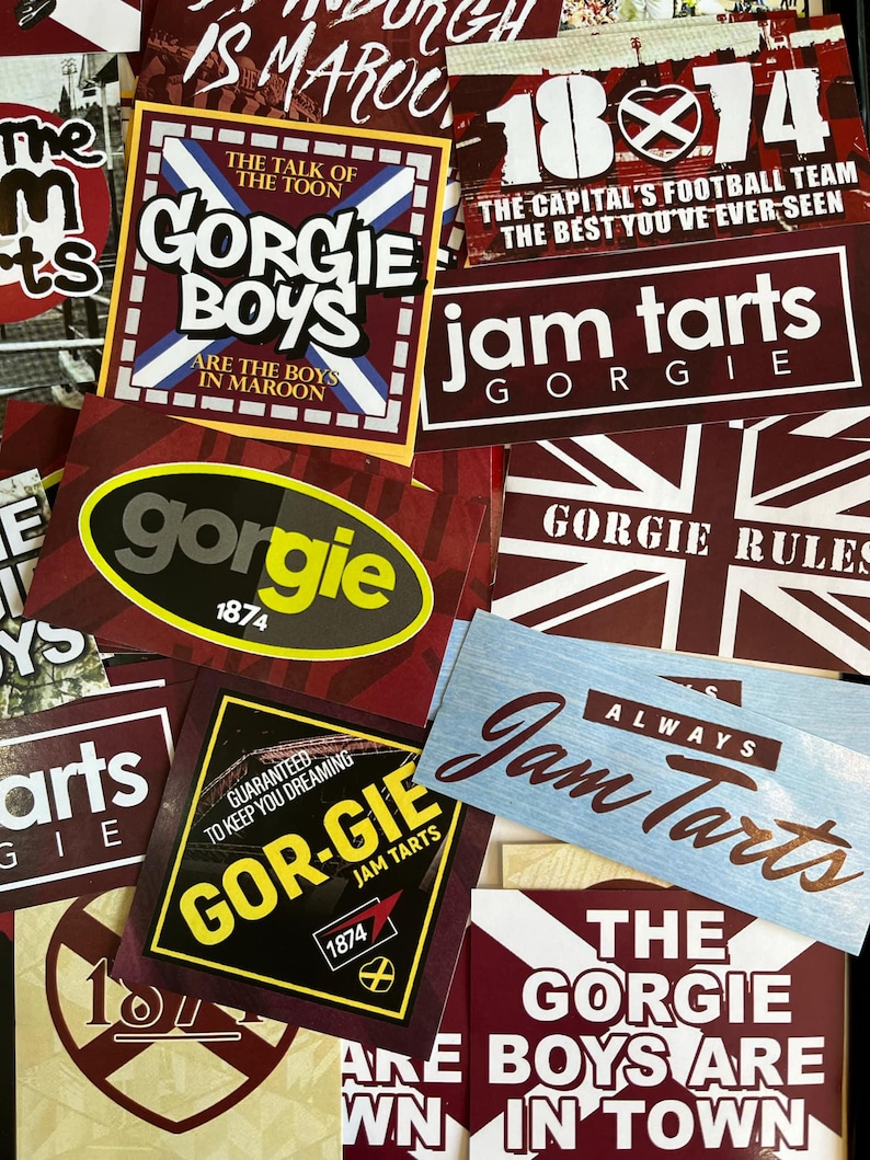 100 X Heart of Midlothian Stickers - Based on HMFC HHGH Gorgie Hearts ...