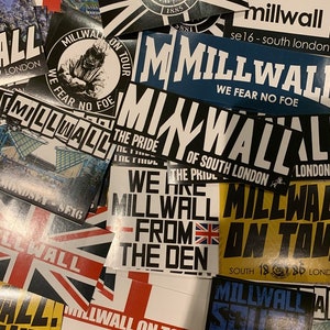 100 X Milwall Stickers - Based on Poster Shirt Scarf Pin Badge ...