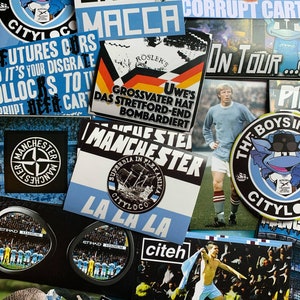 100 X Manchester City Stickers - Based on MCFC Oasis Gallagher Maine ...