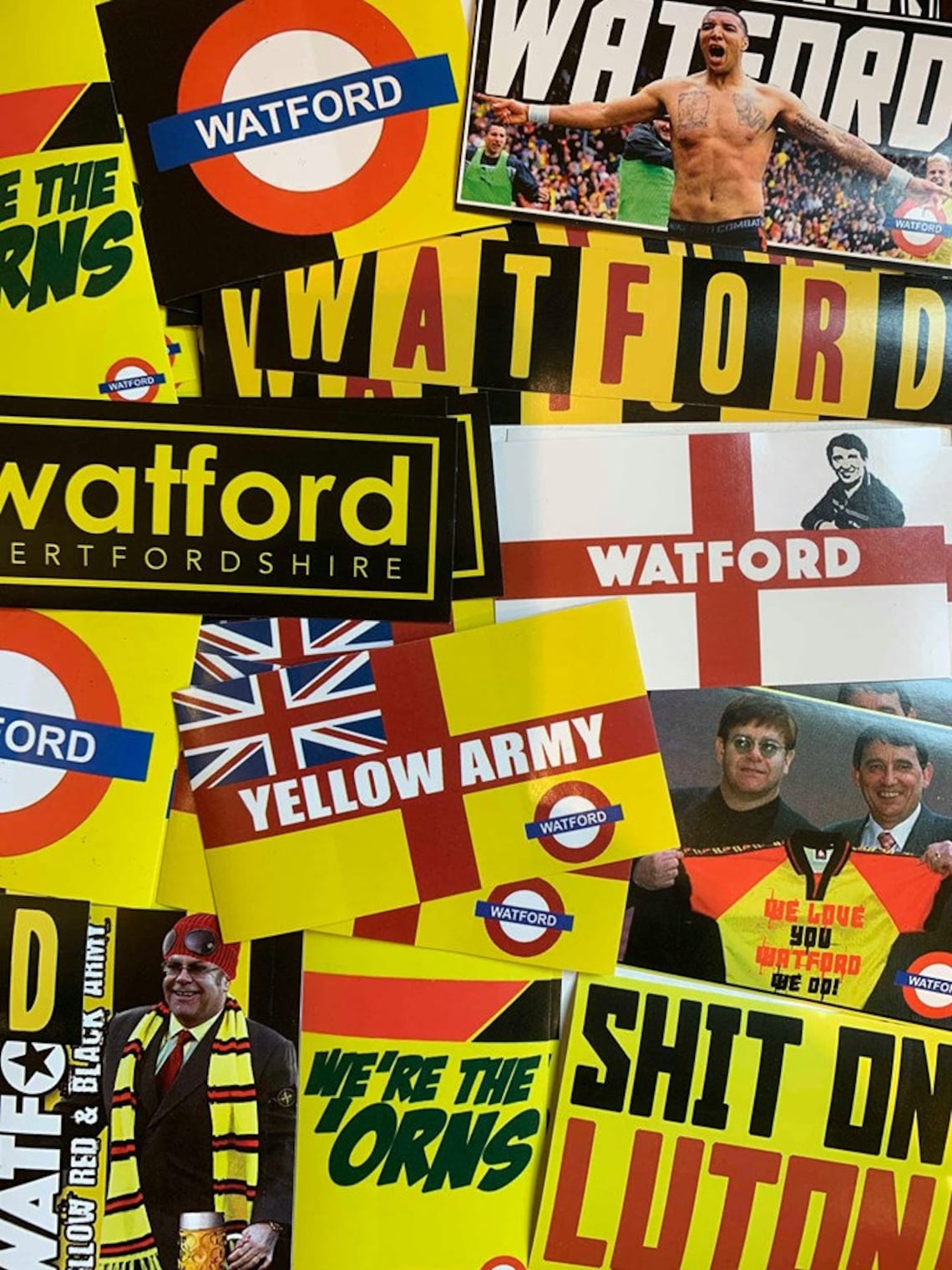 100 X Watford Stickers - Based on Fans WFC Vicarage Road Hornets Poster ...