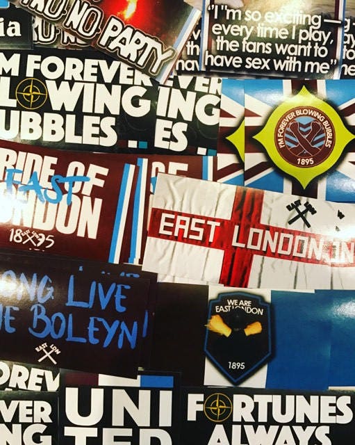 100 X West Ham Stickers Based on ICF Programme Upton Park - Etsy UK