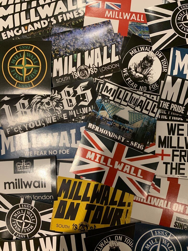 100 X Milwall Stickers - Based on Poster Shirt Scarf Pin Badge ...