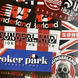 100 X Sunderland Stickers - Based on SAFC Poster Shirt Scarf Pin Badge ...