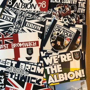 100 X West Bromwich Albion Stickers - Based on Poster Shirt Scarf Pin ...