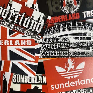 100 X Sunderland Stickers - Based on SAFC Poster Shirt Scarf Pin Badge ...