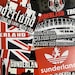 100 X Sunderland Stickers - Based on SAFC Poster Shirt Scarf Pin Badge ...