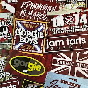 100 X Heart of Midlothian Stickers - Based on HMFC HHGH Gorgie Hearts ...