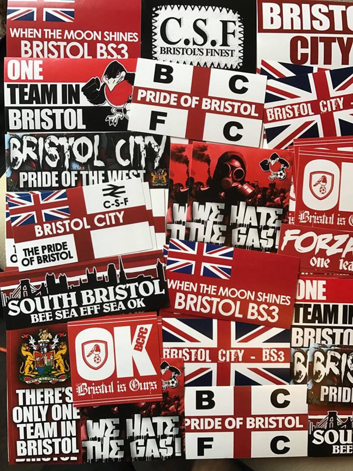 100 X Bristol City Stickers Based on Poster Shirt Scarf Pin | Etsy UK