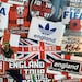 100 X England Stickers Based on Poster Shirt Scarf Pin Badge Programme ...