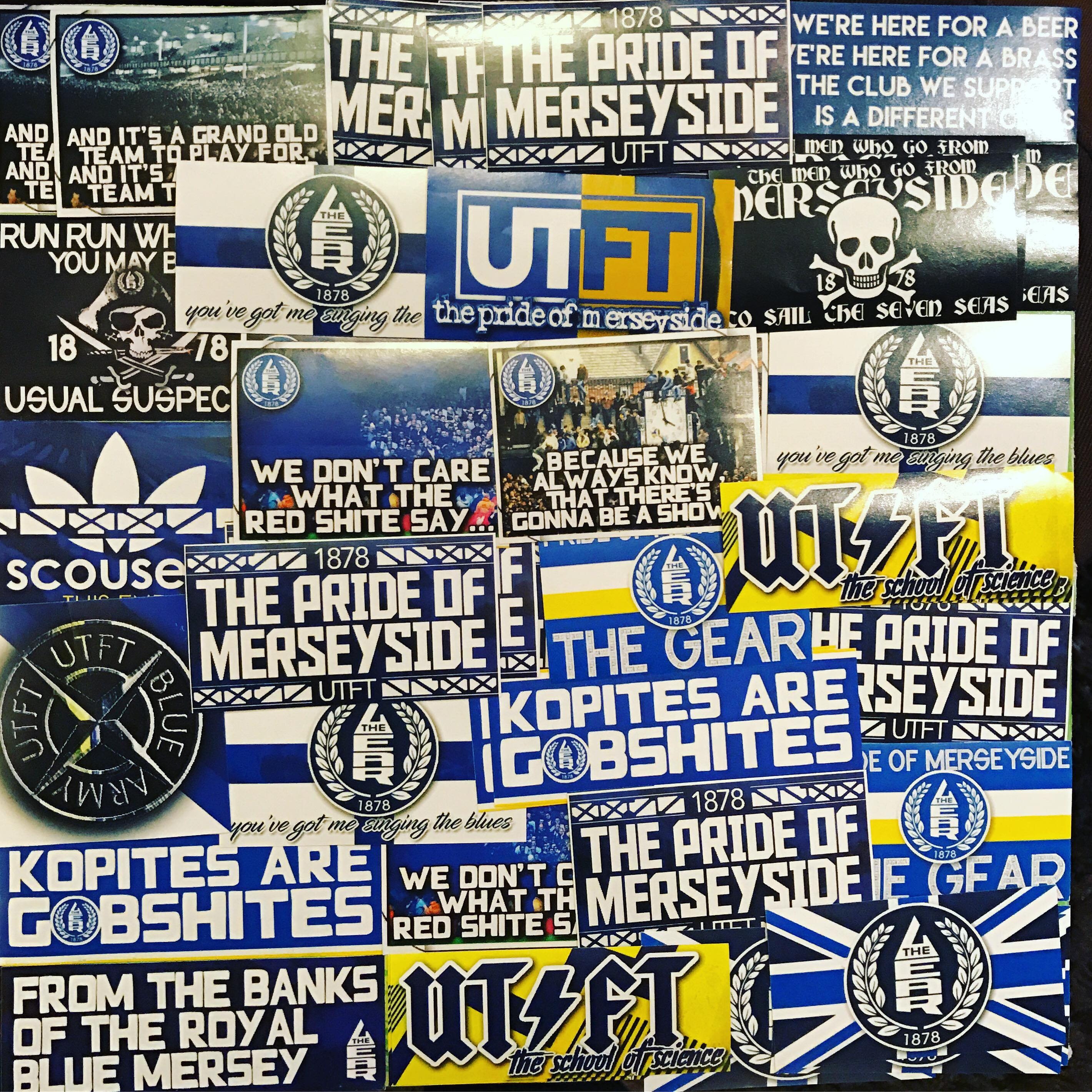100 x Everton Stickers Based on Scarf Shirt Banner Programme | Etsy