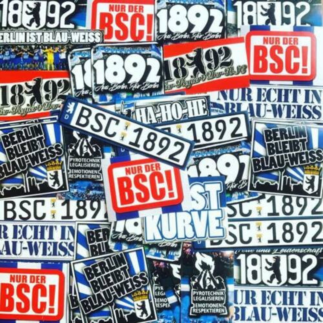 100 X Berlin Stickers Inspiriert Von Hertha BSC Aufkleber Fahne Flagge ...