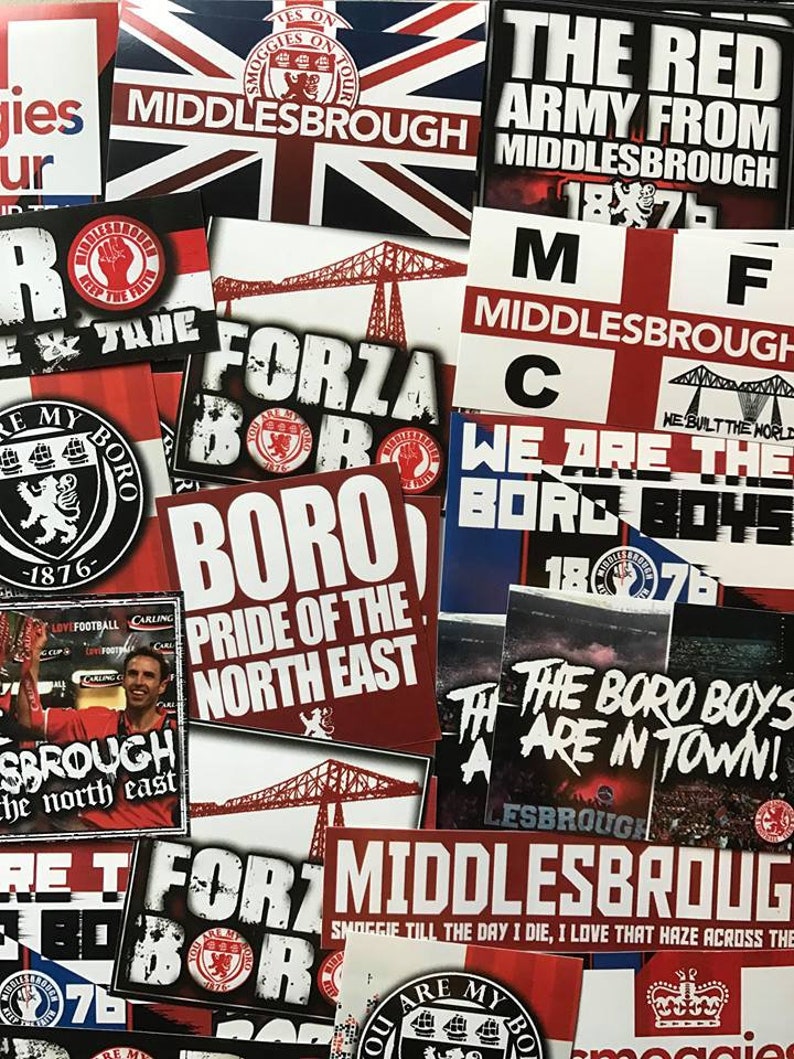 100 X Middlesbrough Stickers Based on Poster Shirt Scarf Pin - Etsy UK