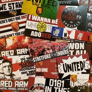 100 X Man United Stickers - Based on Programme Badge Poster Scarf ...