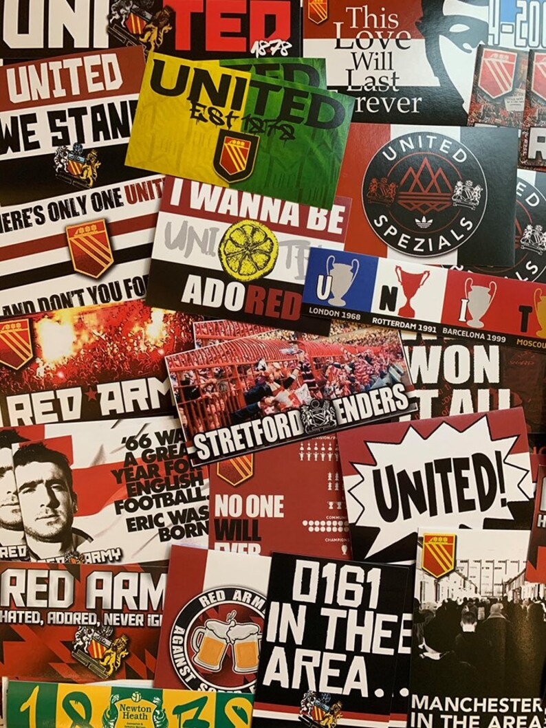 100 X Man United Stickers Based on Programme Badge Poster | Etsy