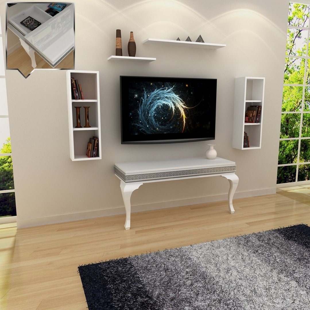 Tv Console Modern,wall Mounted TV Stand, Hidden Storage Tv Stand,tv ...