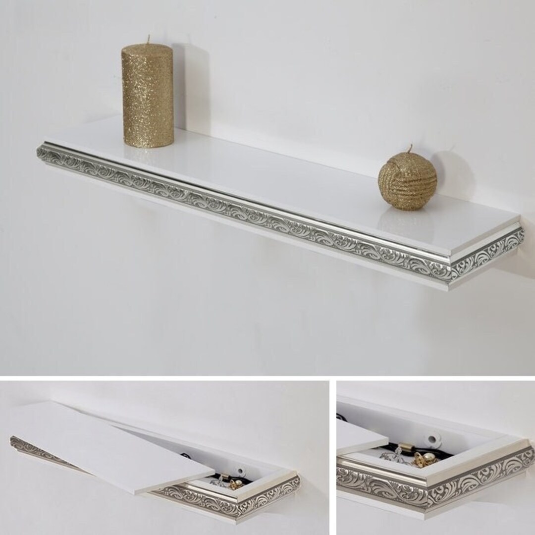 Decorative Floating Wood Shelves - Concealed Storage Solution for ...