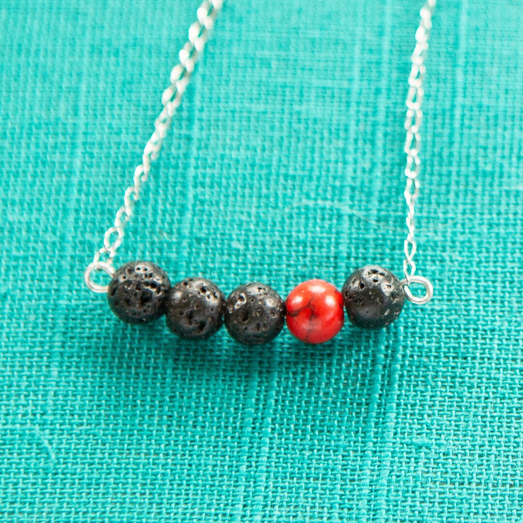 Lava Bead Necklace and Bracelet- Essential Oil Diffuser for ...
