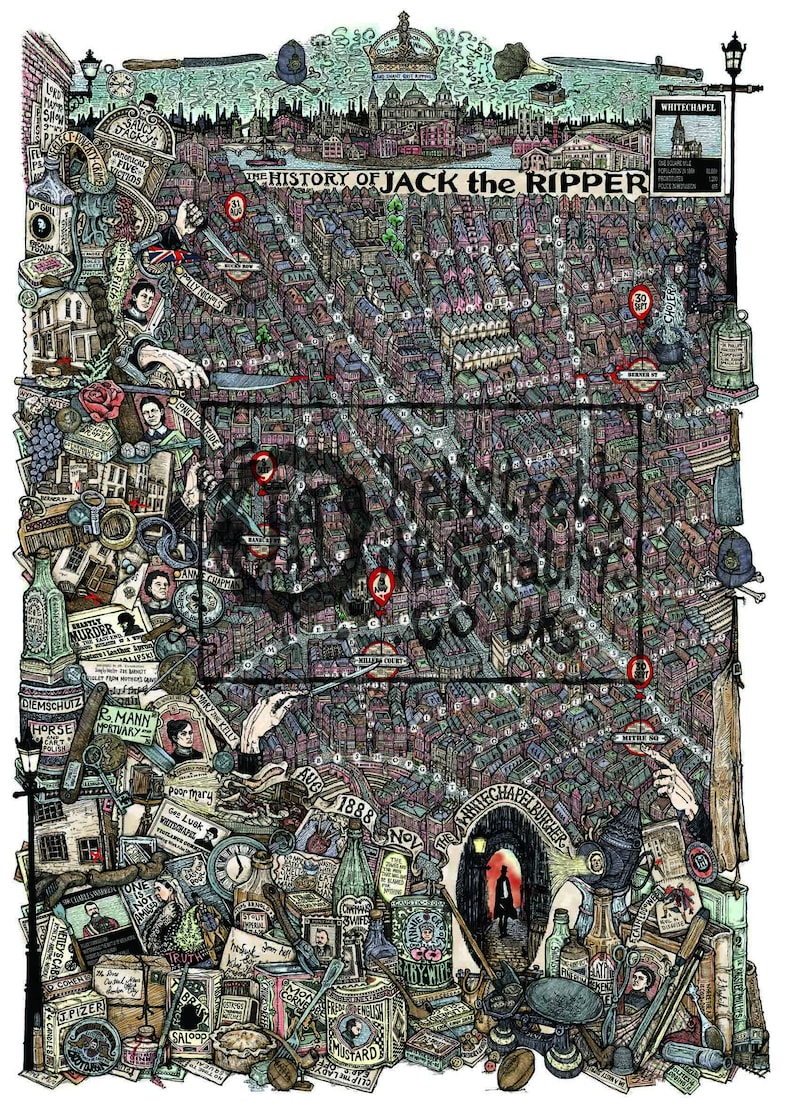Jack the Ripper Map - Etsy