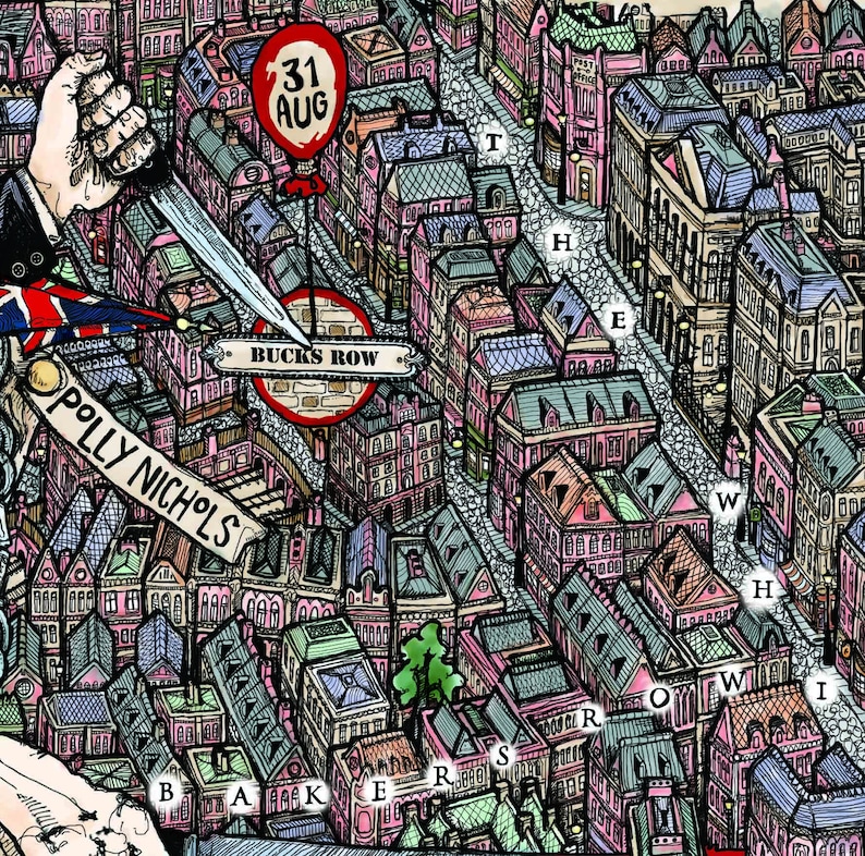 Jack the Ripper Map - Etsy