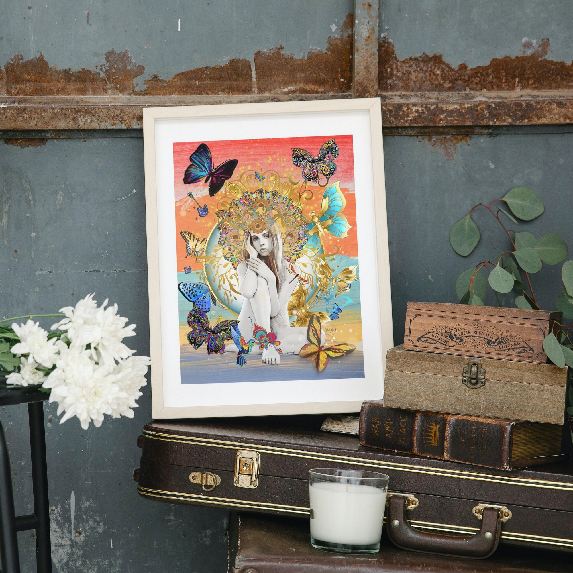 FREE YOUR MIND Poster, Divine Feminine Pose, Spiritual Art, Psychedelic ...