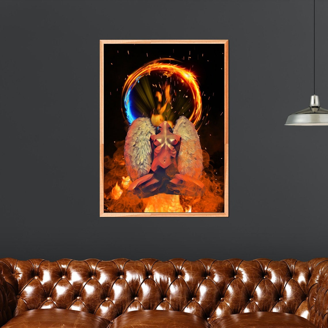 FIRE ANGEL Poster, Angel Artwork, Divine Feminine, Spiritual Art ...