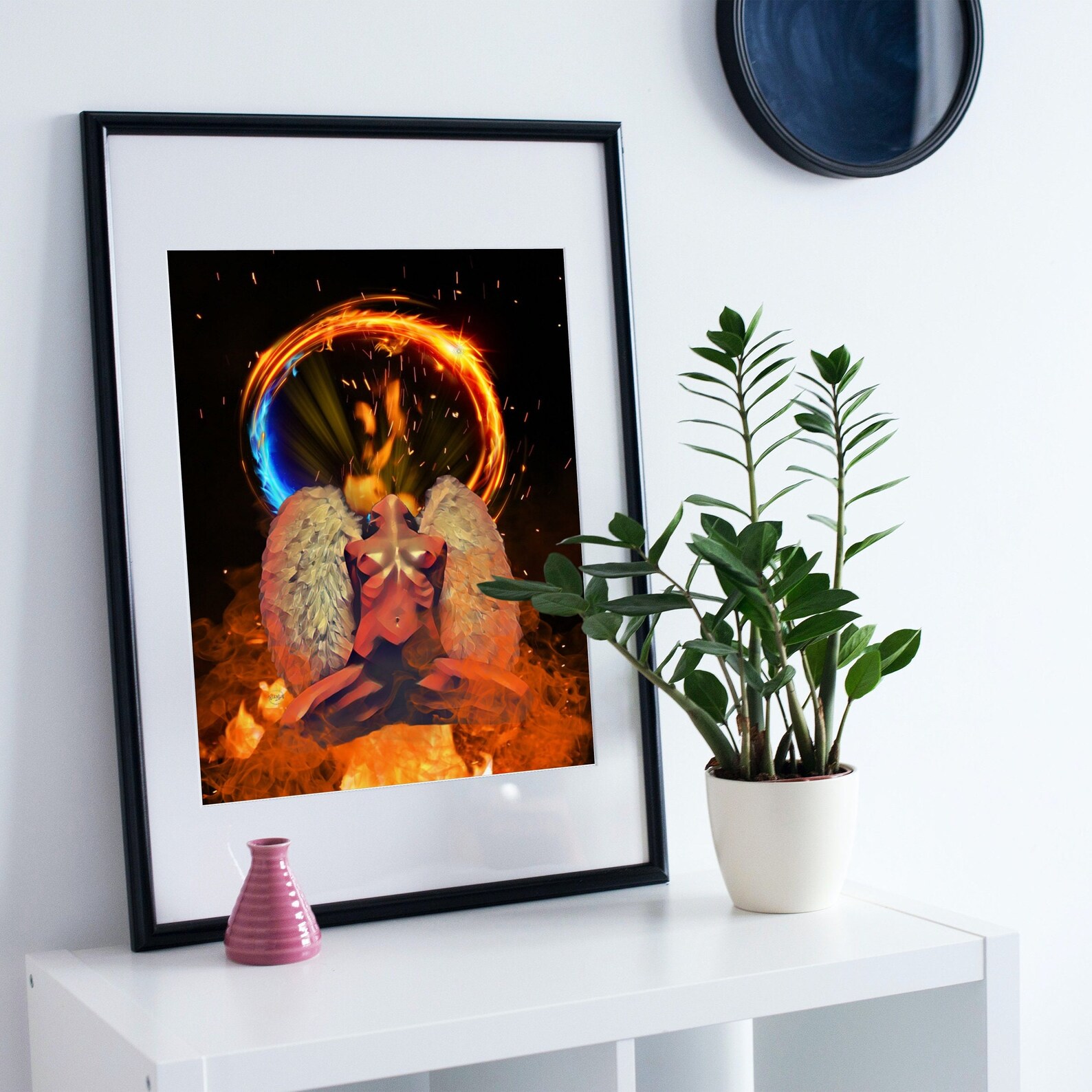 FIRE ANGEL Poster, Angel Artwork, Divine Feminine, Spiritual Art ...