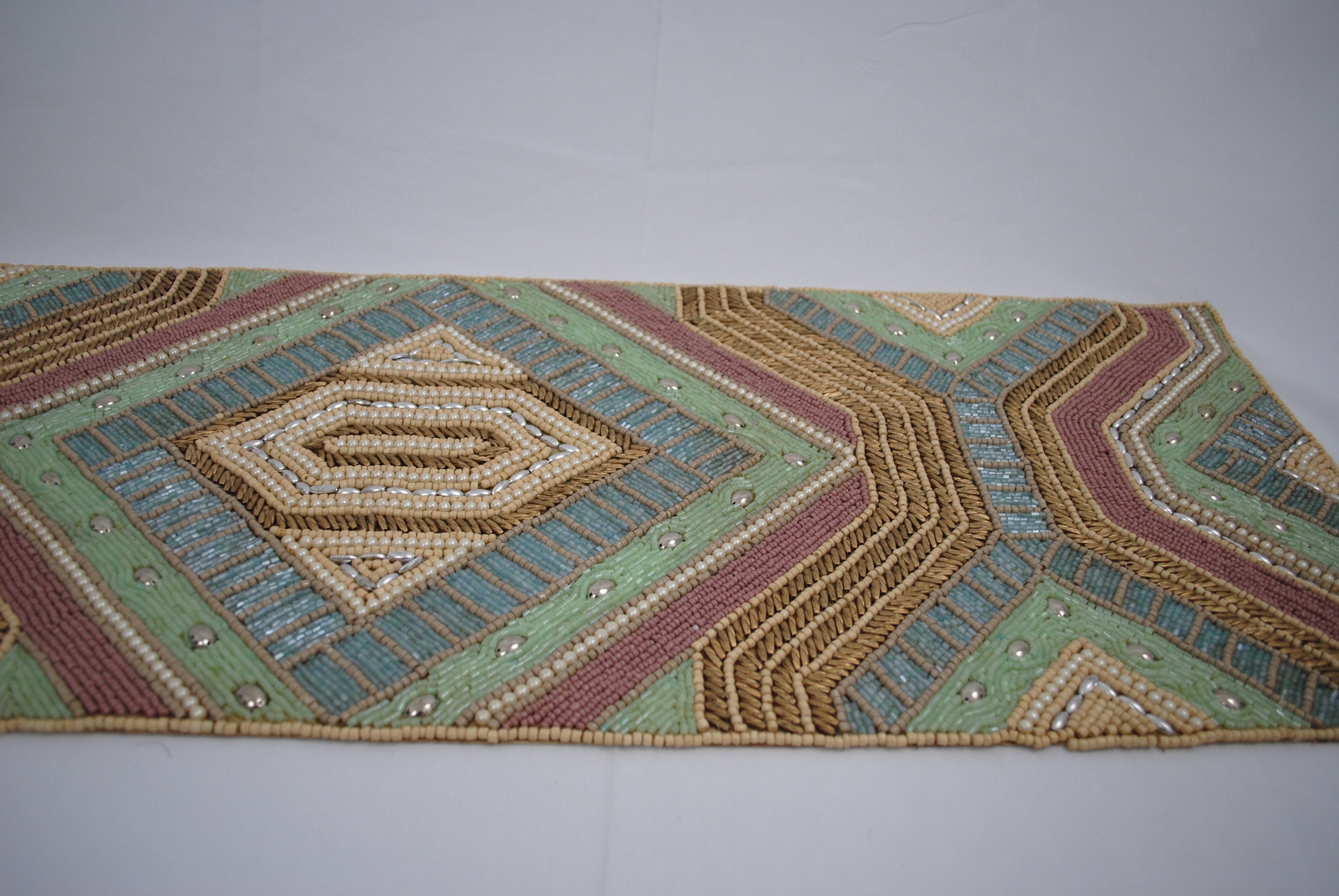 Blue Table Runner Sea Green Table Runner Geometrical Linens - Etsy UK