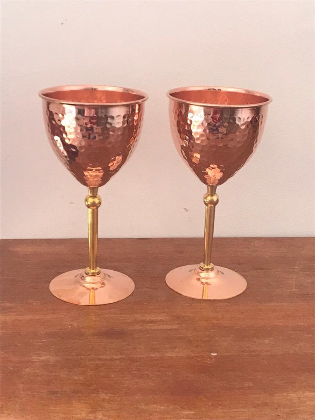 Copper Wine Glass, Wine Glass, Anniversary Gift, Wedding Gift, Hammered ...