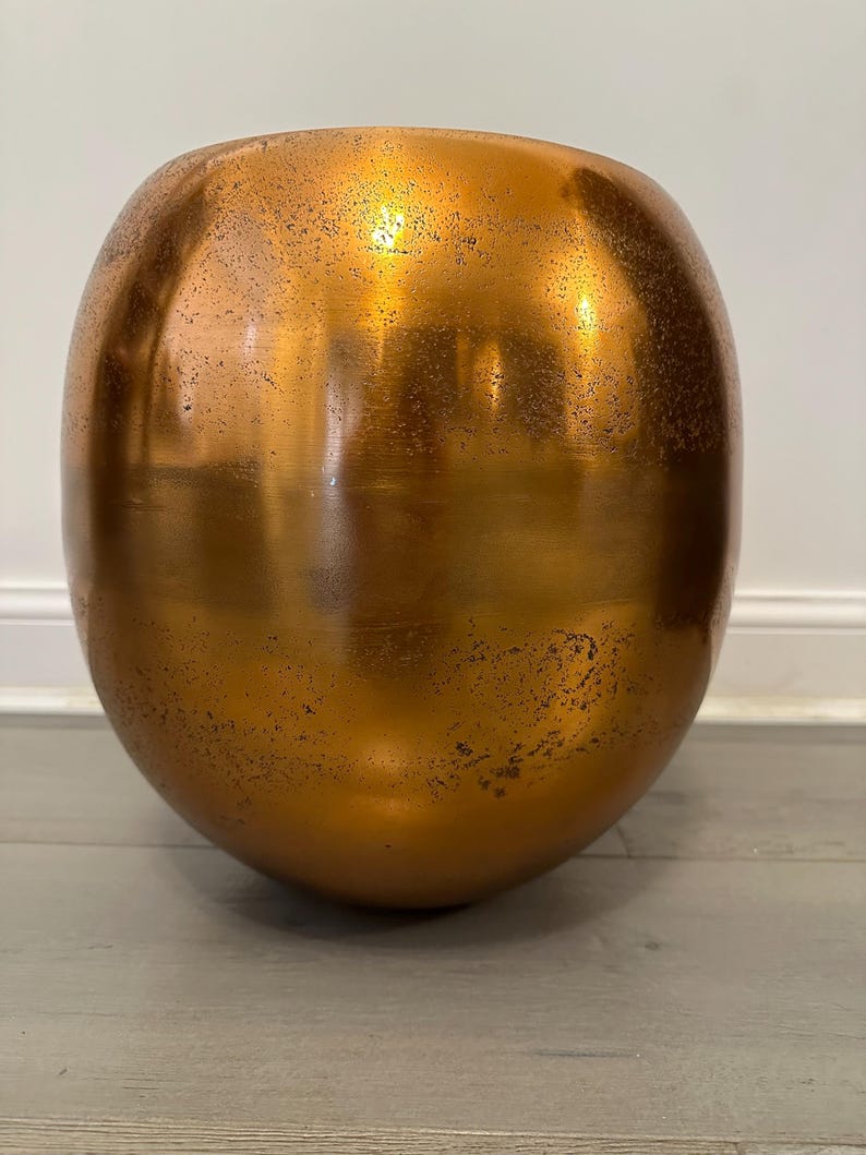 Large Copper Plant Pot | Statement Indoor Planter | Floor Planter Large ...