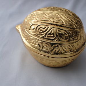 Key Dish, Trinket Bowl, Gold Walnut Shaped Trinket Bowl, Gold Key Bowl ...