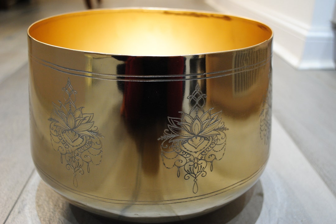 Gold Planters With Design, Planters With Etched Design, Indoor Planters ...
