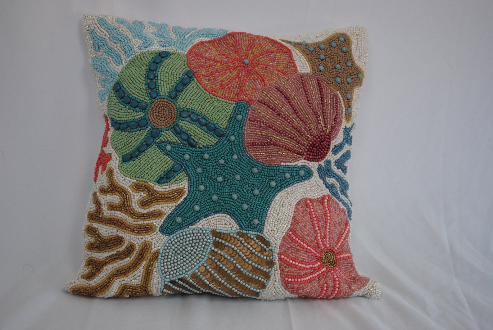 Sea Life Throw Cushion Star Fish Cushion Cover Embroidered | Etsy UK