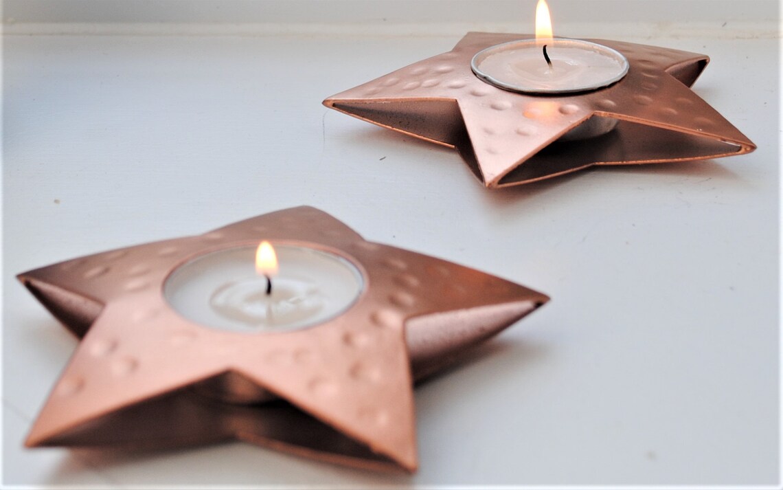 Copper Star Shaped Tea Light Holder Copper Tea Light Holder - Etsy UK