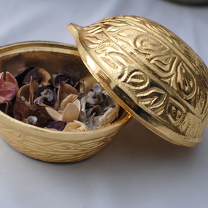 Key Dish, Trinket Bowl, Gold Walnut Shaped Trinket Bowl, Gold Key Bowl ...