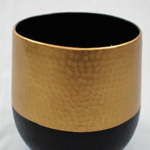 Gold Planters, Black and Gold Planters, Gold Home Decor, Gold Wedding ...