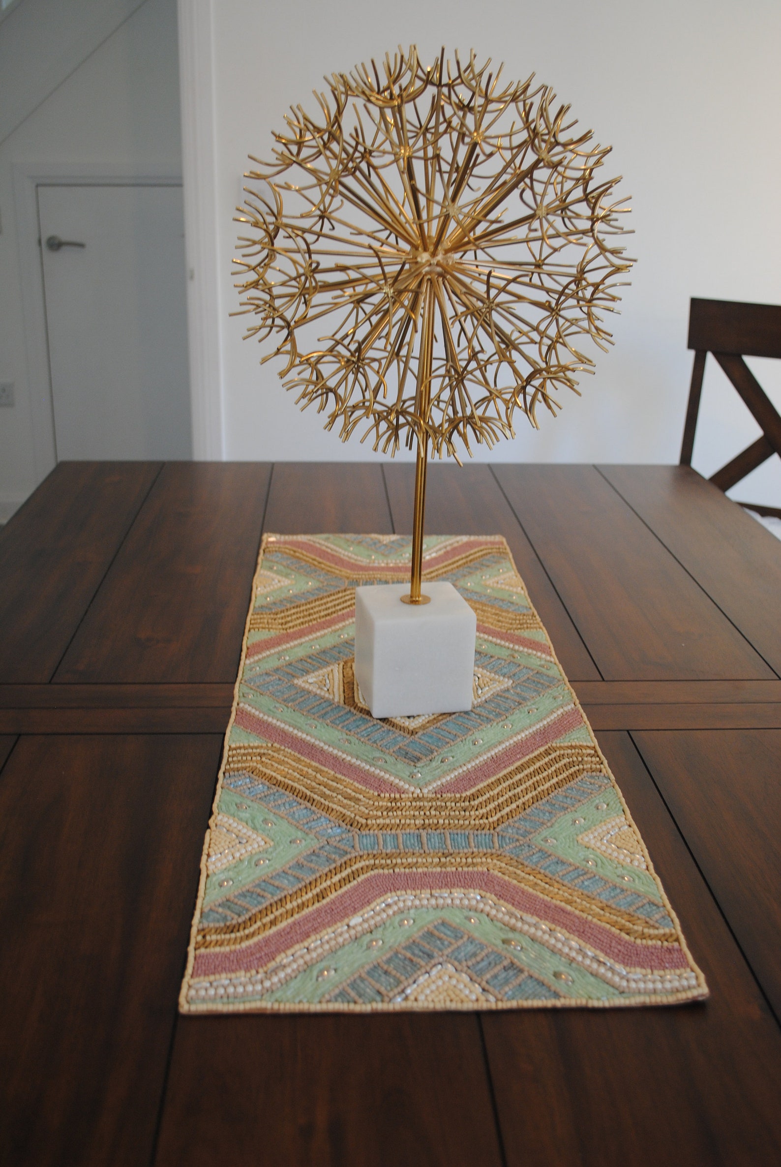 Blue Table Runner Sea Green Table Runner Geometrical Linens - Etsy UK