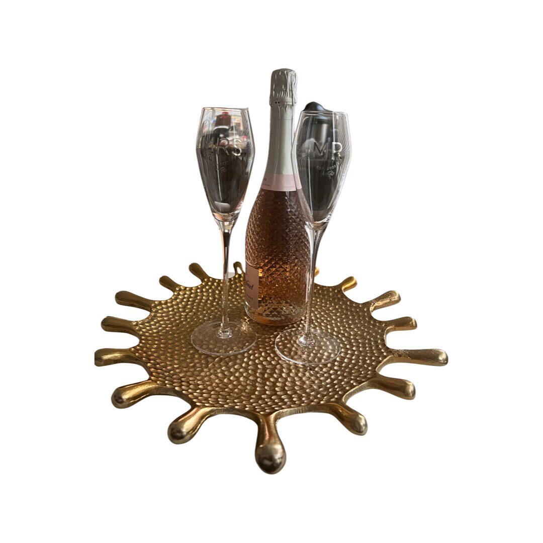 Gold Tray, Hammered Gold Tray, Decorative Tray for Coffee Table, Gold ...