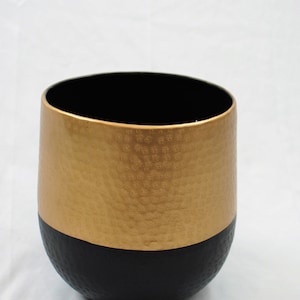 Gold Planters, Black and Gold Planters, Gold Home Decor, Gold Wedding ...